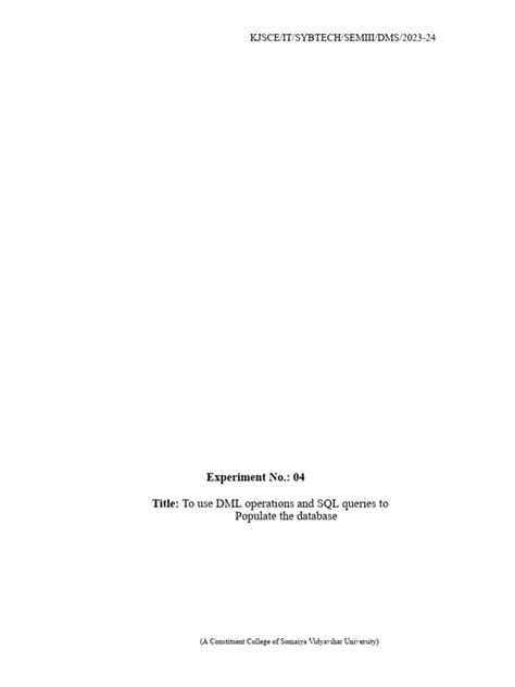 Experiment 4 Pdf Data Model Computer Programming