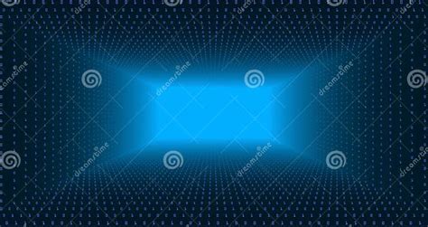 Vector Data Flow Visualization Triangle Tunnel Of Blue Big Data Flow