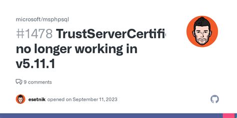 TrustServerCertificate No Longer Working In V5 11 1 Issue 1478