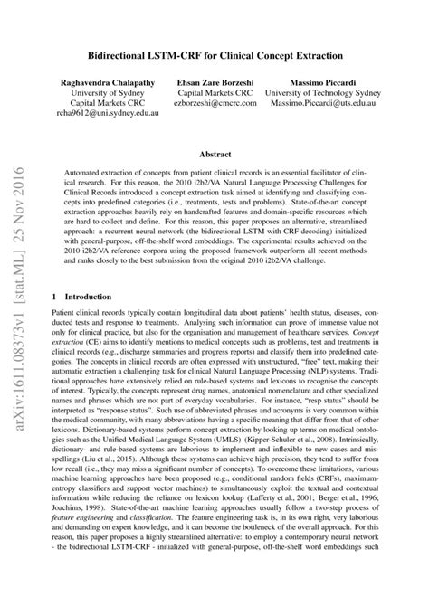 bidirectional lstm crf for clinical concept extraction deepai