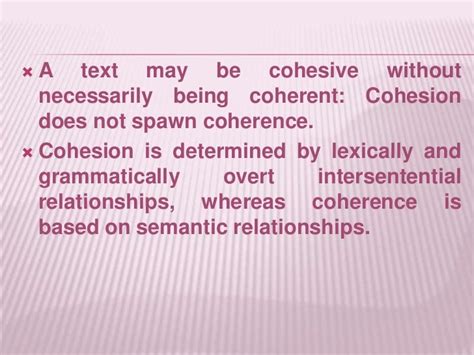 cohesion and coherence