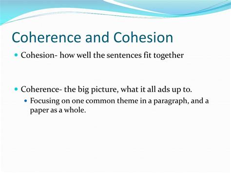 Cohesion And Coherence