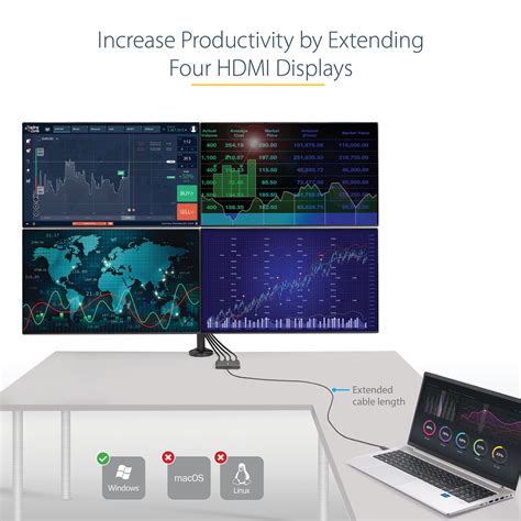 Getuscart Startech Com Usb To X Hdmi Adapter External Video Graphics Card Usb Type A