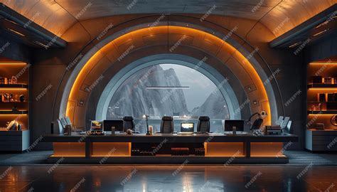 Futuristic Command Center With A Team Coordinating A Mission Dynamic