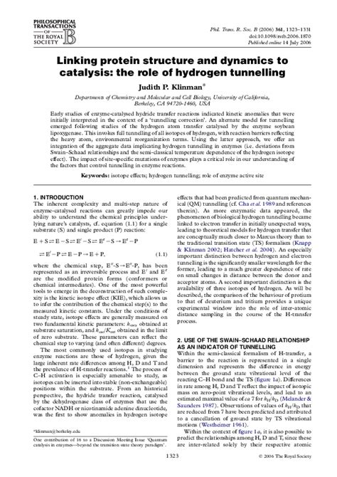 pdf linking protein structure and dynamics to catalysis the role of