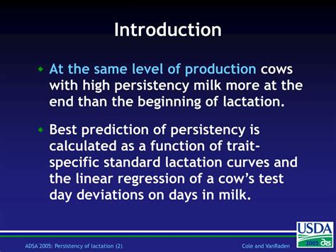 Ppt Genetic Evaluation And Best Prediction Of Lactation Persistency Powerpoint Presentation