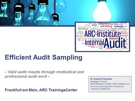 efficient audit sampling interne revision training
