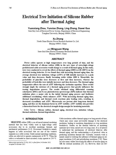 Electrical Tree Initiation Of Silicone Rubber After Thermal Aging Pdf Differential Scanning