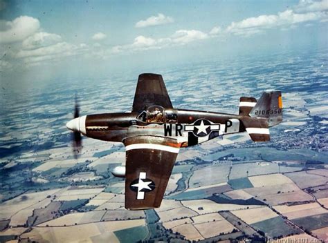North American P51b Of The 8th Air Force Flies Over England Wwii