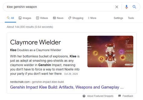Klee Is A Claymore Wielder Confirmed R Genshin Impact