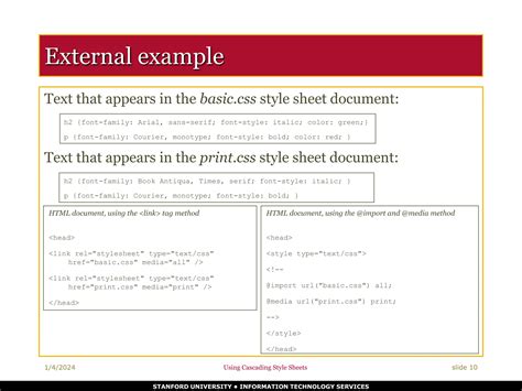 Using Cascading Style Sheets Presentationppt