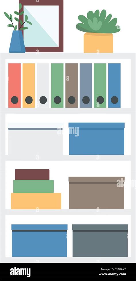 Open Standing Bookshelf Semi Flat Color Vector Object Stock Vector Image And Art Alamy