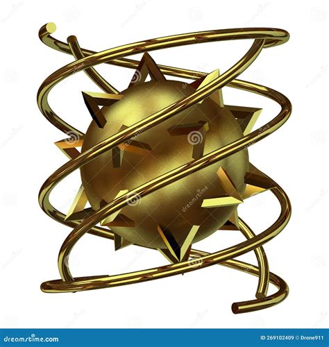 Golden Geometric Shapes Splines Stripes Rectangles Lines Circles