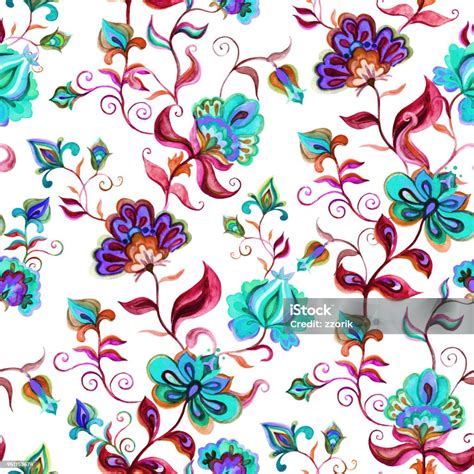 손 기본 모티프 빛 지상복잡 한 꽃으로 완벽 한 꽃 배경에서 만들어진 수채화 미술 0명에 대한 스톡 벡터 아트 및 기타 이미지 0명 개화기 기술 Istock