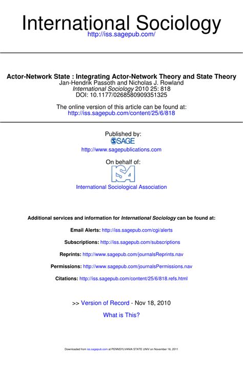 pdf actor network stateintegrating actor network theory and state theory