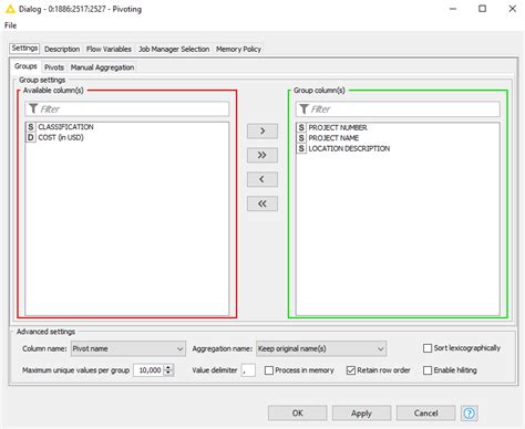 how to make data in rows as columns knime analytics platform knime