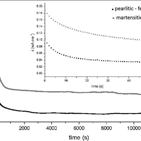 Transients Of Cathodic Current Density For Each Microstructure