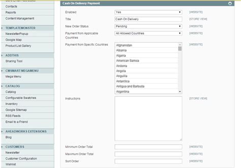 Magento Standard Payment Methods Overview Template Monster Help