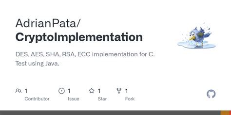 GitHub AdrianPata CryptoImplementation DES AES SHA RSA ECC Implementation For C Test