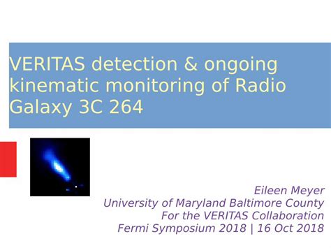 Pdf Veritas Detection And Ongoing Kinematic Monitoring Of Radio › Science › Mtgs › Symposia