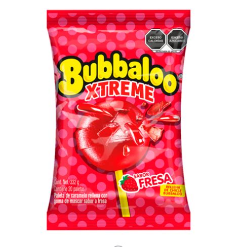 Paleta Bubbalo Xtreme Fresa 166 Grs Display 20 Pza
