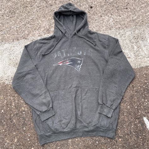 Nfl Team Apparel New England Patriots Grey Hoodie Depop