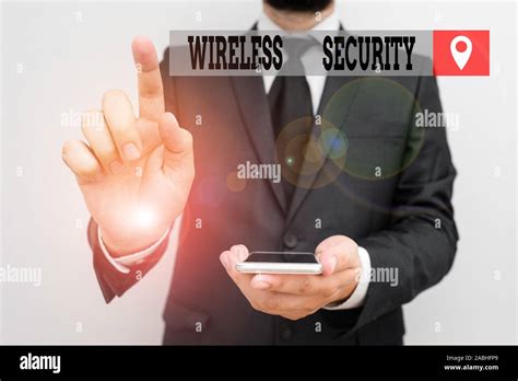 Writing Note Showing Wireless Security Business Concept For Prevention Of Unauthorized Access