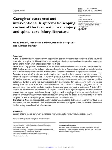 Caregiver Outcomes And Intervention A Systematic Scoping Review Of