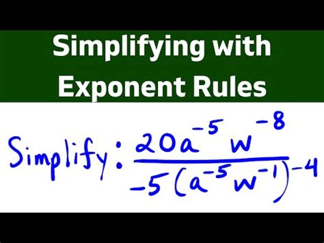 Simplifying With Exponent Rules YouTube