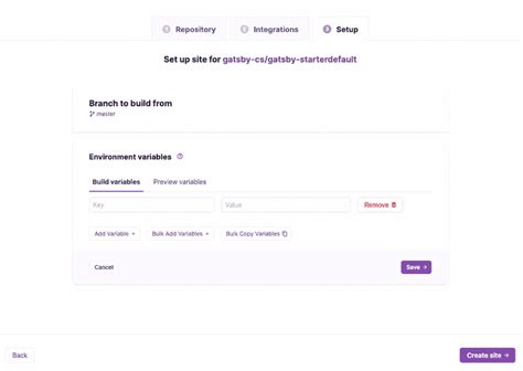 create a site from a template gatsby