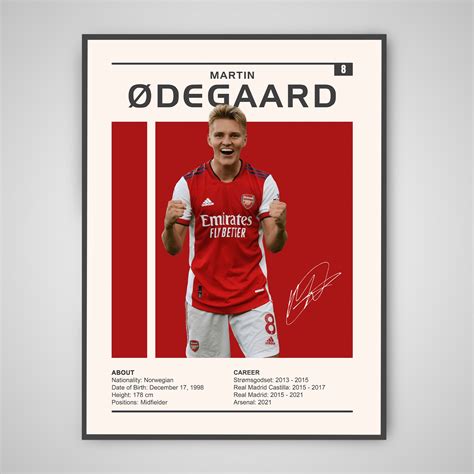 Martin Odegaard Poster Martin Odegaard Print Sports Poster Soccer