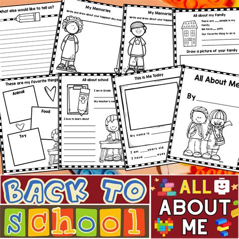 All About Me Poster Activities Book First Day Of Back To School