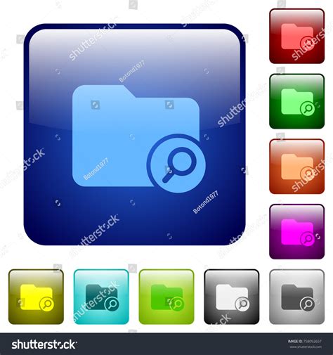 find directory icons in rounded square color royalty free stock