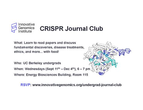 Mcb132 Introduction Crispr Journal Club Who Uc Berkeley Undergradswhen Wednesdays Sept 11