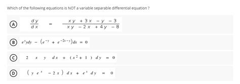 Solved Which Of The Following Equations Is Not A Variable