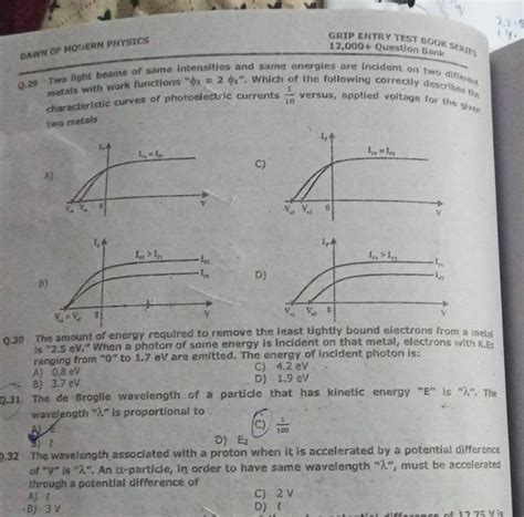 Q 31 The De Broglie Wavelength Of A Particle That Has Kinetic Energy E