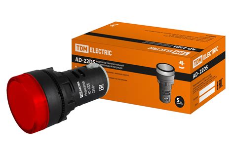 Лампа AD-22DS(LED)матрица d22мм красный 230В SQ0702-0002 TDM