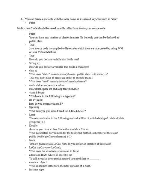 Itp 120 Midtermdocx Pdf Boolean Data Type Java Virtual Machine