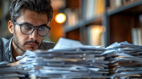 Premium Photo Analyzing Business Tasks A Man In Glasses Reviewing A