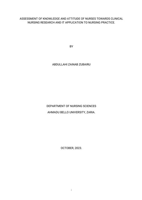 Pdf Assessment Of Knowledge And Attitude Of Nurses Towards Clinical Nursing Research And It