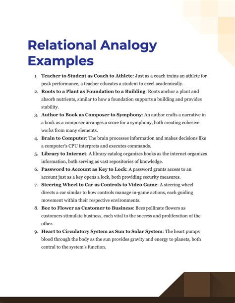 100 Relational Analogy Examples