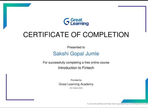 Sakshi Jumle On Linkedin Greatlearningacademy Fintech Skillup