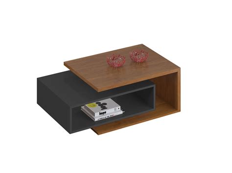 Mesa de centro Diva Jcm Cinamomo Grafite Móveis Baratão