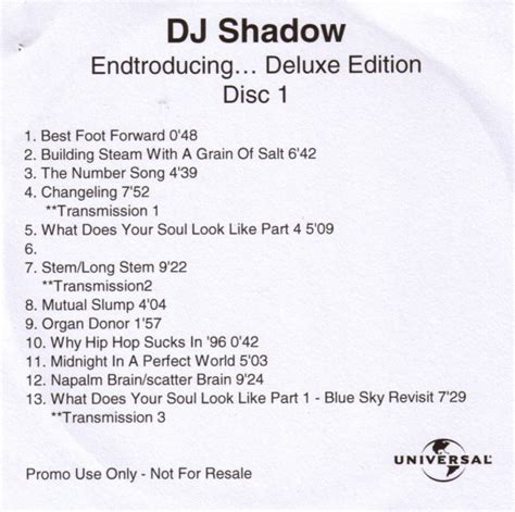Dj Shadow Endtroducing 2005 Cdr Discogs