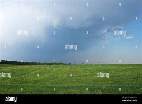 Cloud Damage In Dying Outflow Dominant Storm System In Alberta Canada Stock Photo Alamy