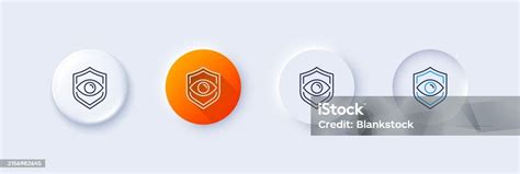 Eye Detect Line Icon Retina Scan Sign Line Icons Vector Stock