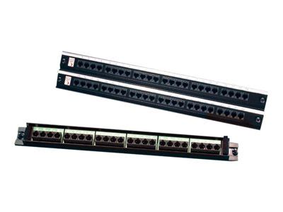 Videk Cat5e UTP Unshielded Patch Panel 24 Port RJ45 Through Coupler Patch Panel 1U