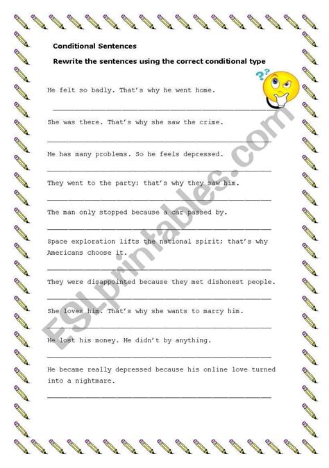 Conditional Rephrasing ESL Worksheet By Marycris