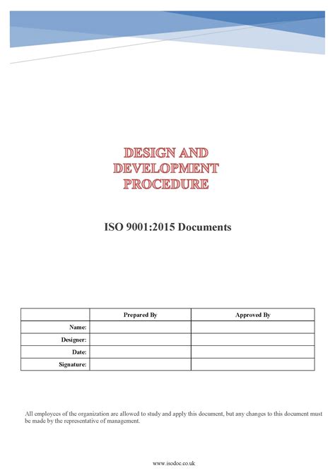 Design And Development Procedure Isodoc Documentation Toolkit