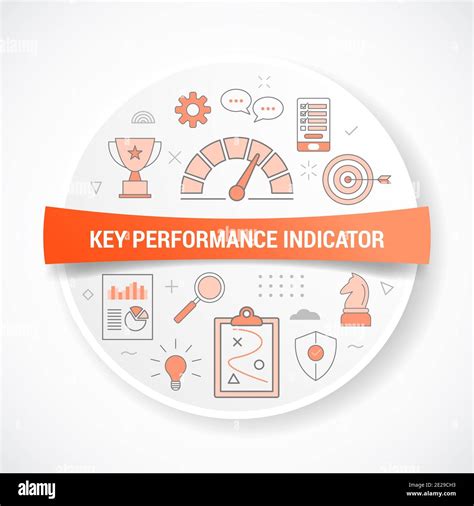 Kpi Key Performance Indicator With Icon Concept With Round Or Circle Shape Vector Illustration